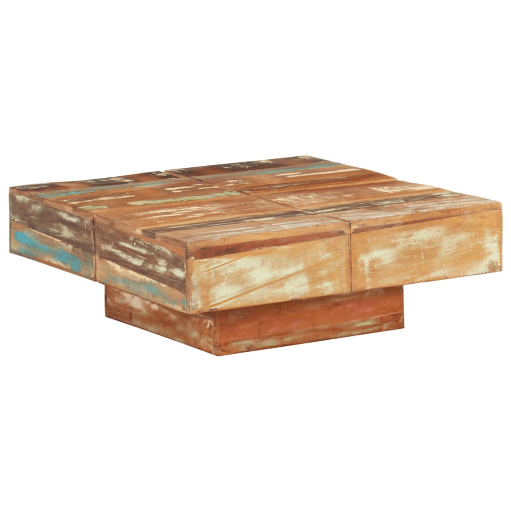 Mesa De Centro De Madera Maciza Reciclada 80x80x28 Cm Leroy Merlin