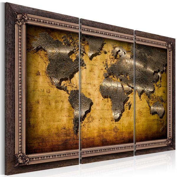 Tableau Cartes du monde The World in a Frame 120x80 cm | Leroy Merlin
