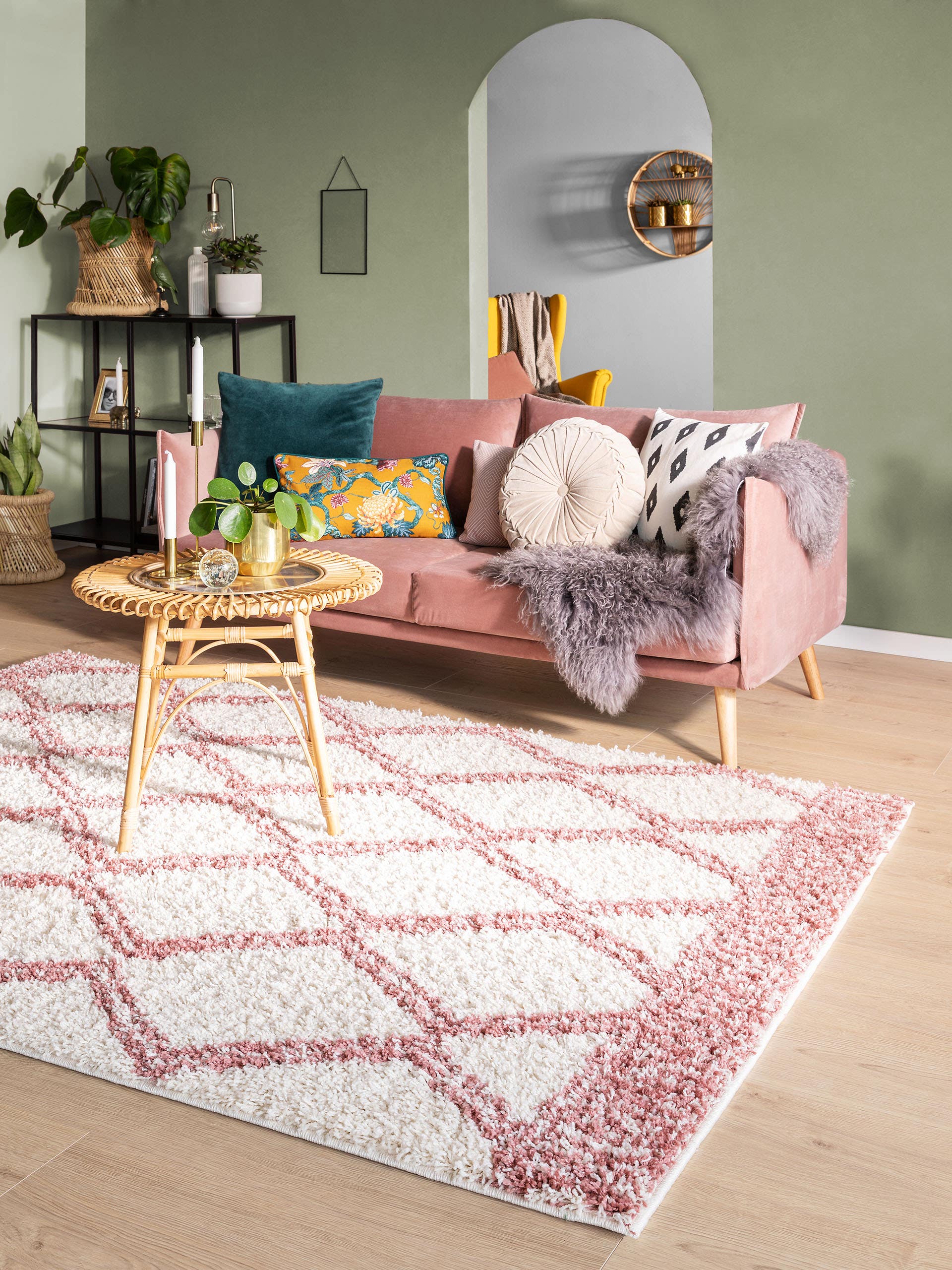 Benuta Alfombra Pelo Largo Rosa 160x230 Cm Leroy Merlin