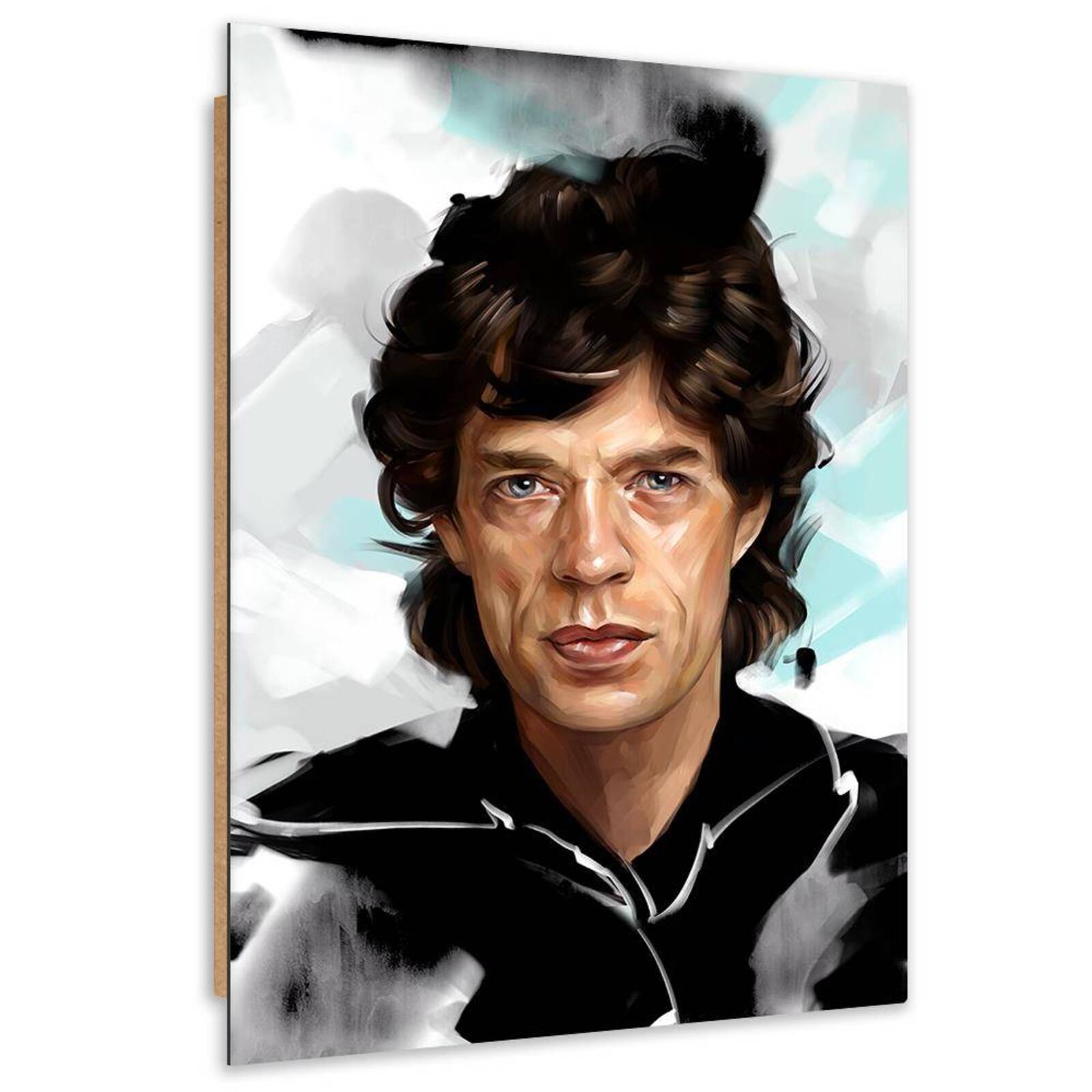 Tableau bois portrait de Mike Jagger - 40 x 60 cm | Leroy Merlin