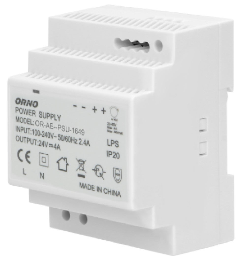 Alimentation rail DIN 24VDC 4A couleur blanche - Orno | Leroy Merlin