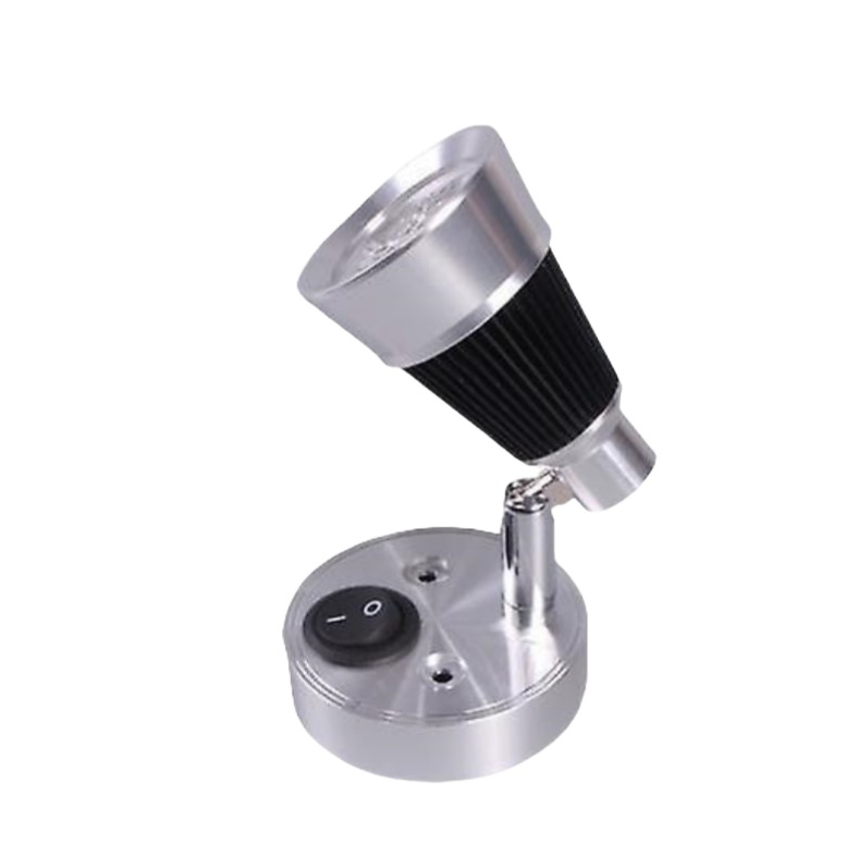 Lampe de chevet à LED 12 volts avec abat-jour noir - Éclairage blanc ...