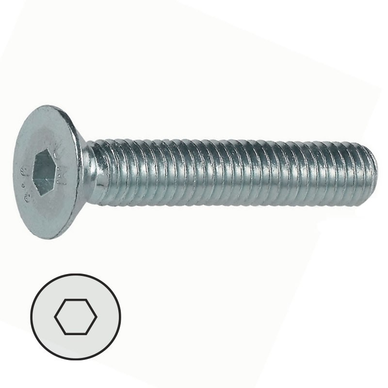 Tornillo rosca metal allen din 7991 zinc largo 16mm metrica m-6 | Leroy ...