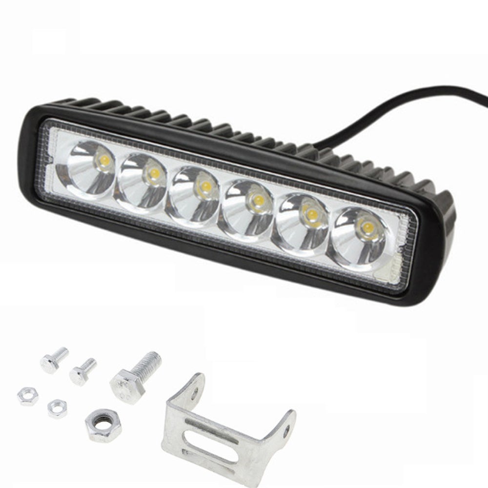1 Pcs Phare LED, 6 Pouces 18W Projecteur Barre LED 12v pour Moto ...