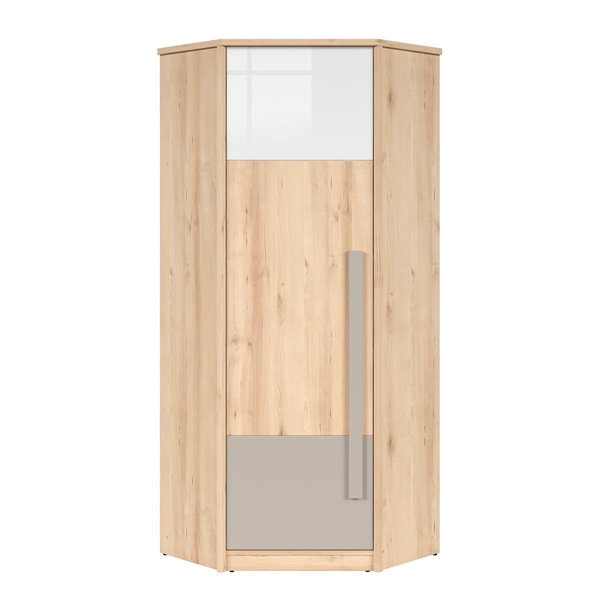 Armoire d'angle 1 porte Stella Bois Gris et Blanc | Leroy Merlin