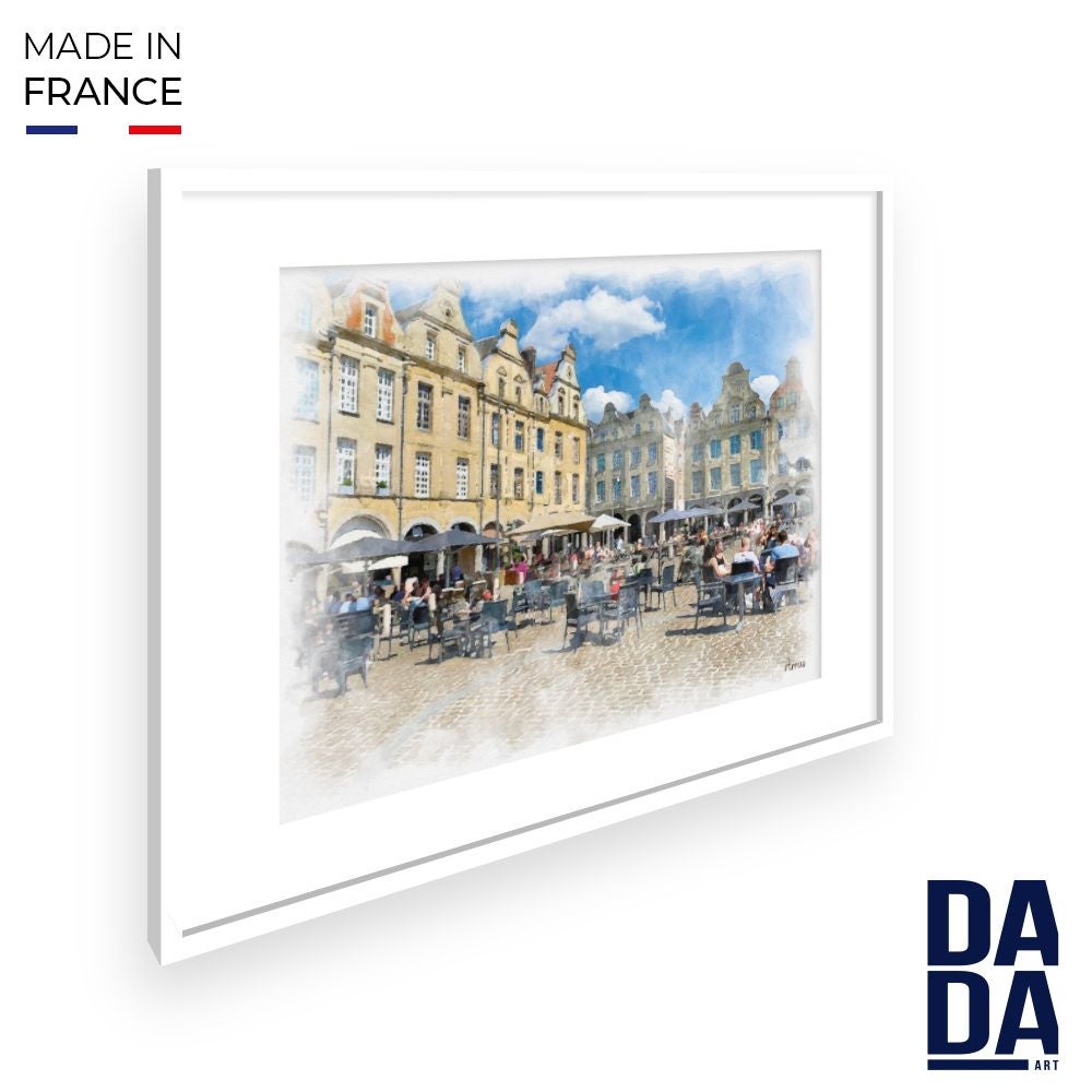 Image encadrée Place d'Arras / 40x50 cm / Cadre Blanc / Fabriqué en ...