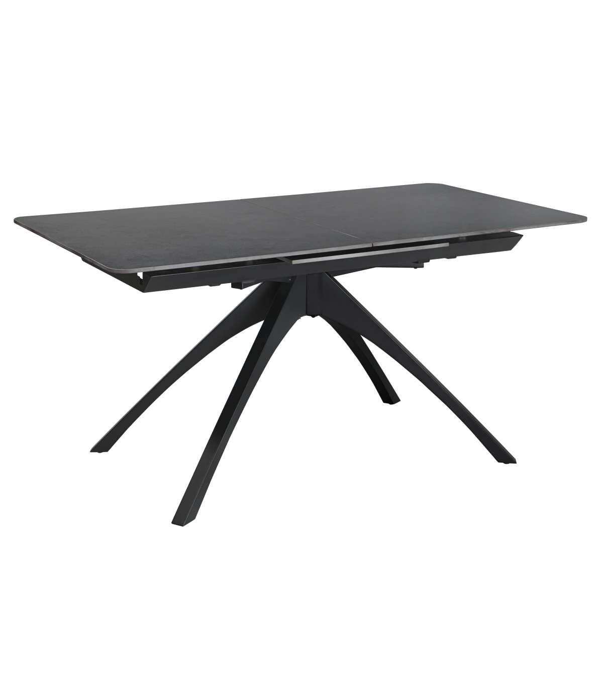 Mesa para comedor extensible Md-Monis acabado gris oscuro/negro, 150 ...