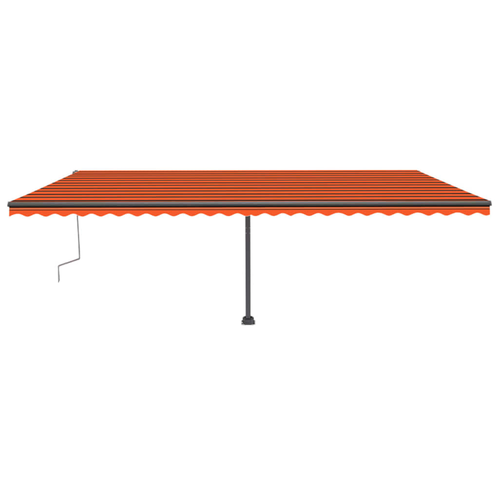 Toldo parasol | Toldo manual retráctil con luz LED naranja y marrón 600x300 cm CFW52824 | Leroy ...