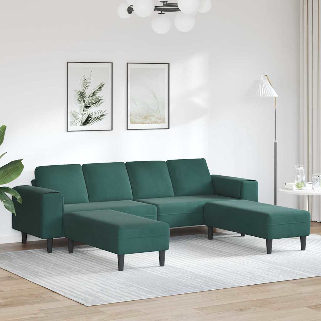 Ensemble de Canapés Vert foncé Velours vidaXL | Leroy Merlin