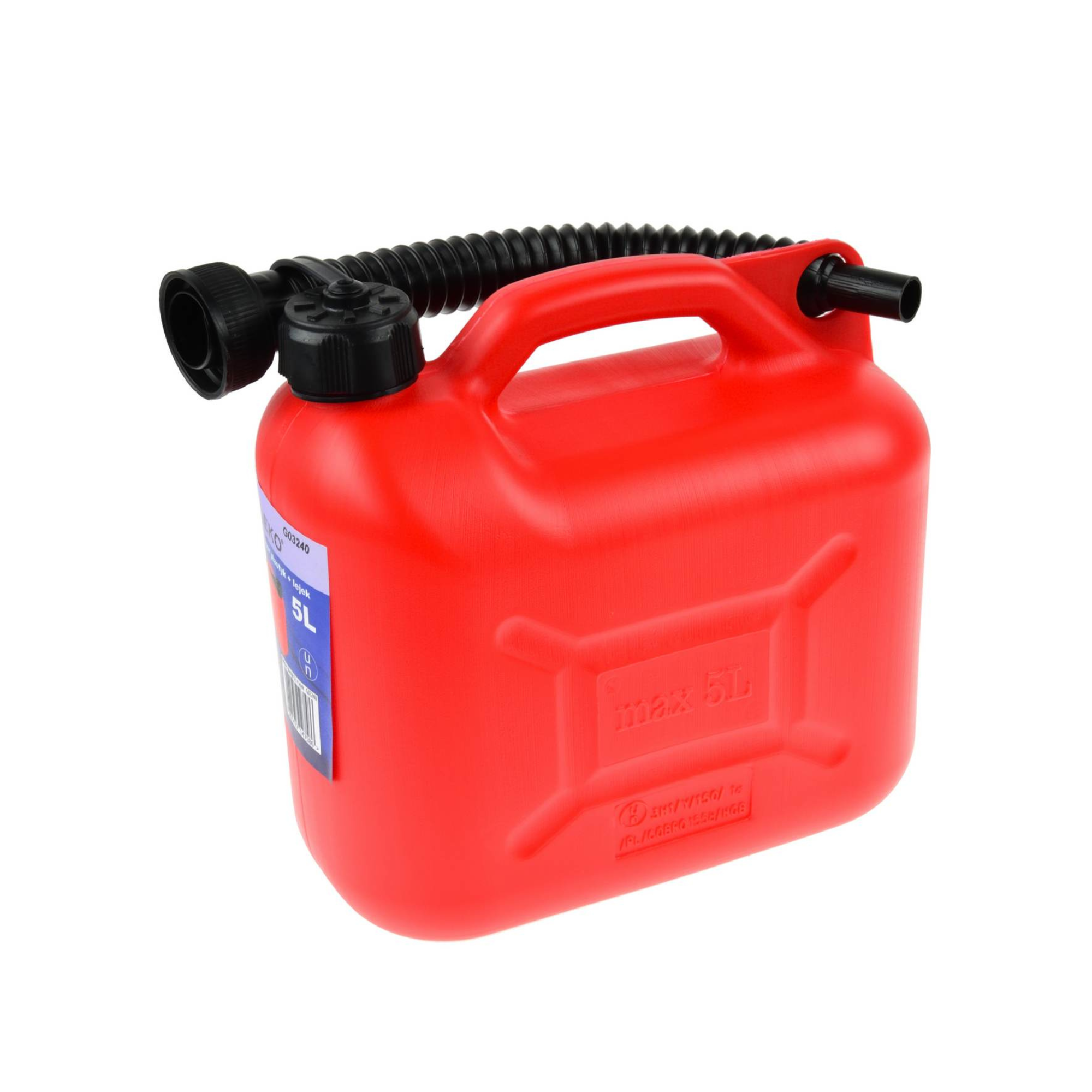 Jerrican essence en plastique avec bec verseur Rouge 5 L | Leroy Merlin