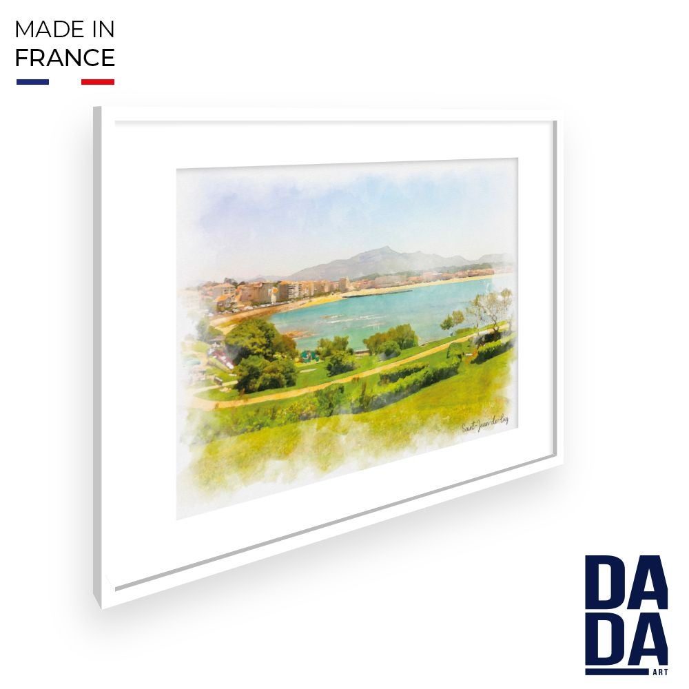 Image encadrée Côte de Saint-jean-de-luz / 50x70 cm / Cadre Blanc ...