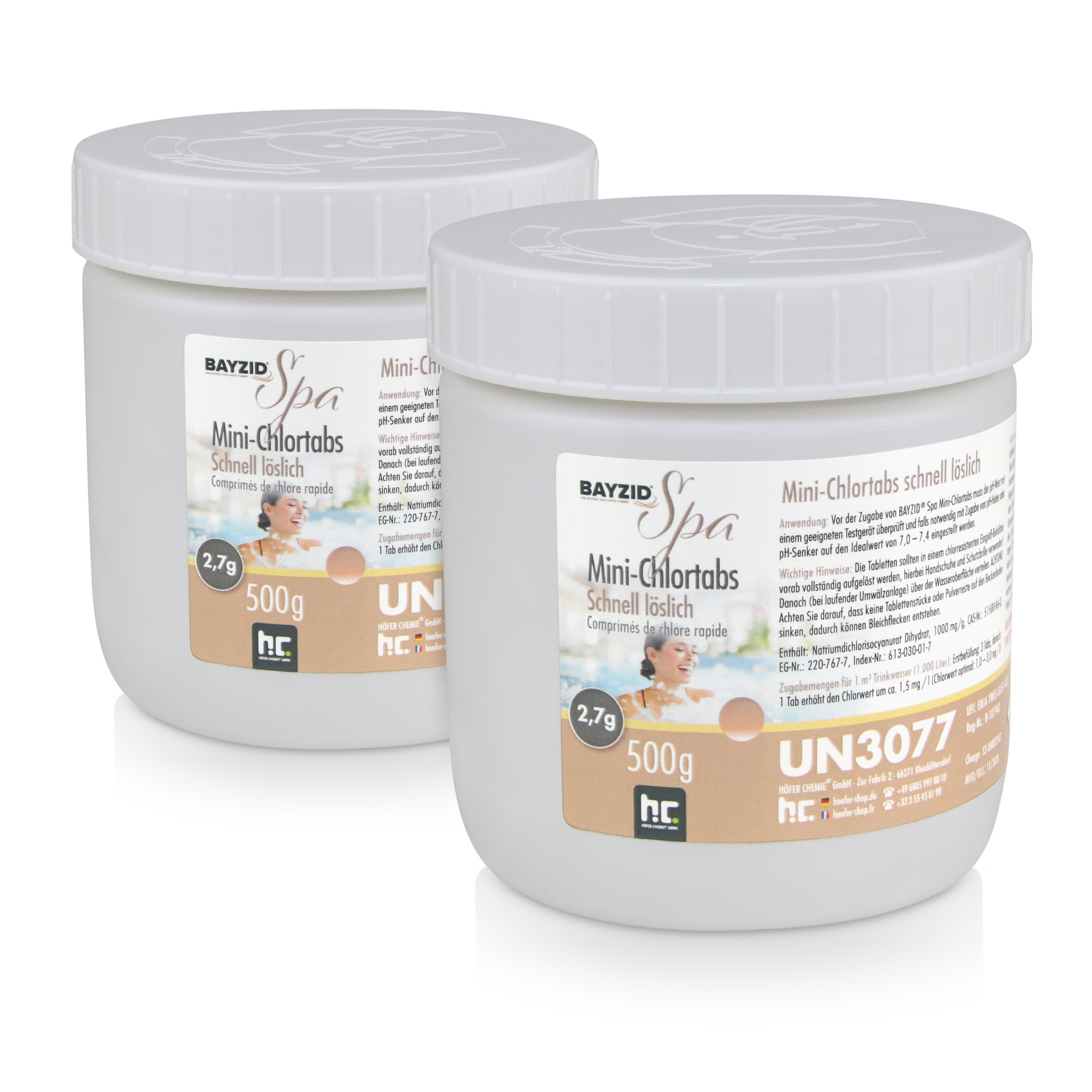 2 x 500g Mini pastilles de chlore BAYZID® SPA à dissolution rapide ...