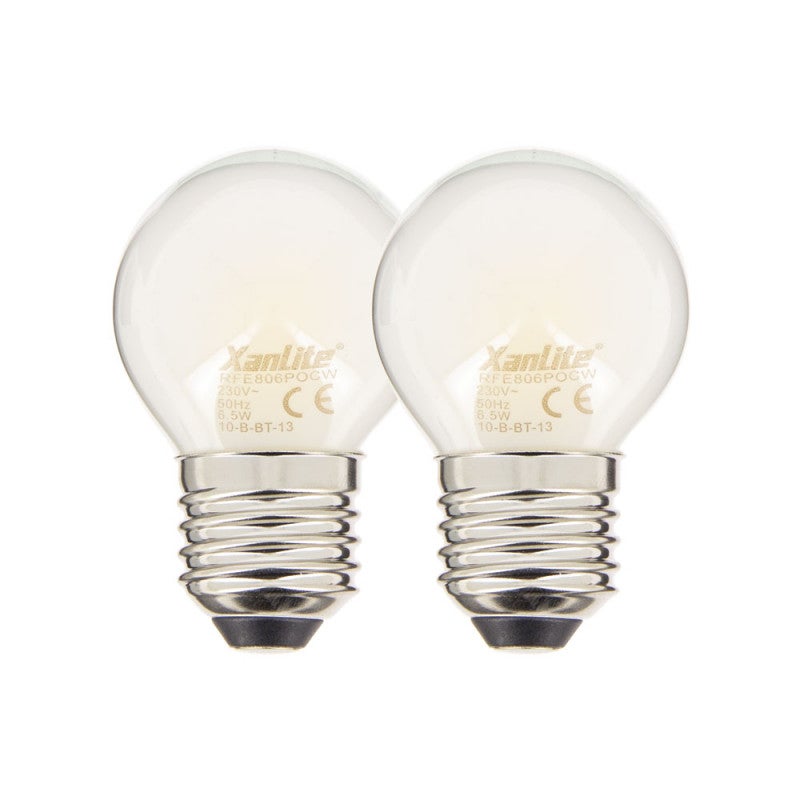 Xanlite - Lot de 2 ampoules Filament LED P45 Opaque, culot E27, 806 ...