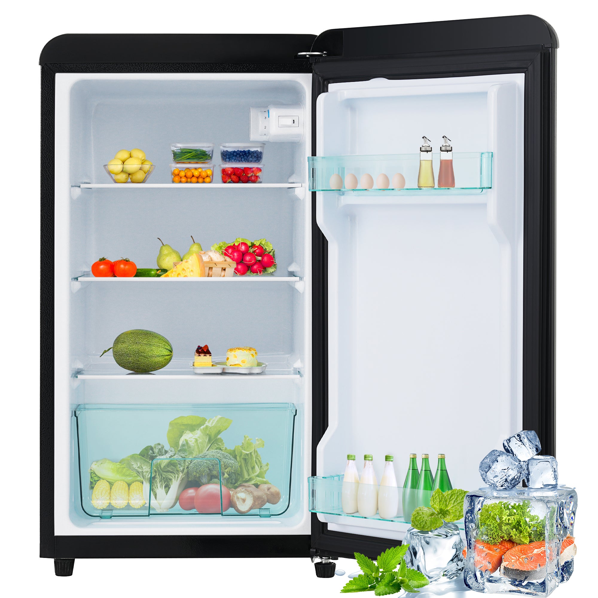 Frigorífico de 1 puerta de 76 L: iluminación LED, patas regulables ...