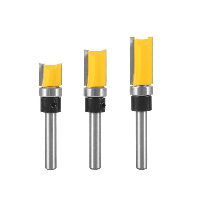 Woodworking Router Bit Set, 3-Piece Straight Profile Trimmer Bits (11 ...