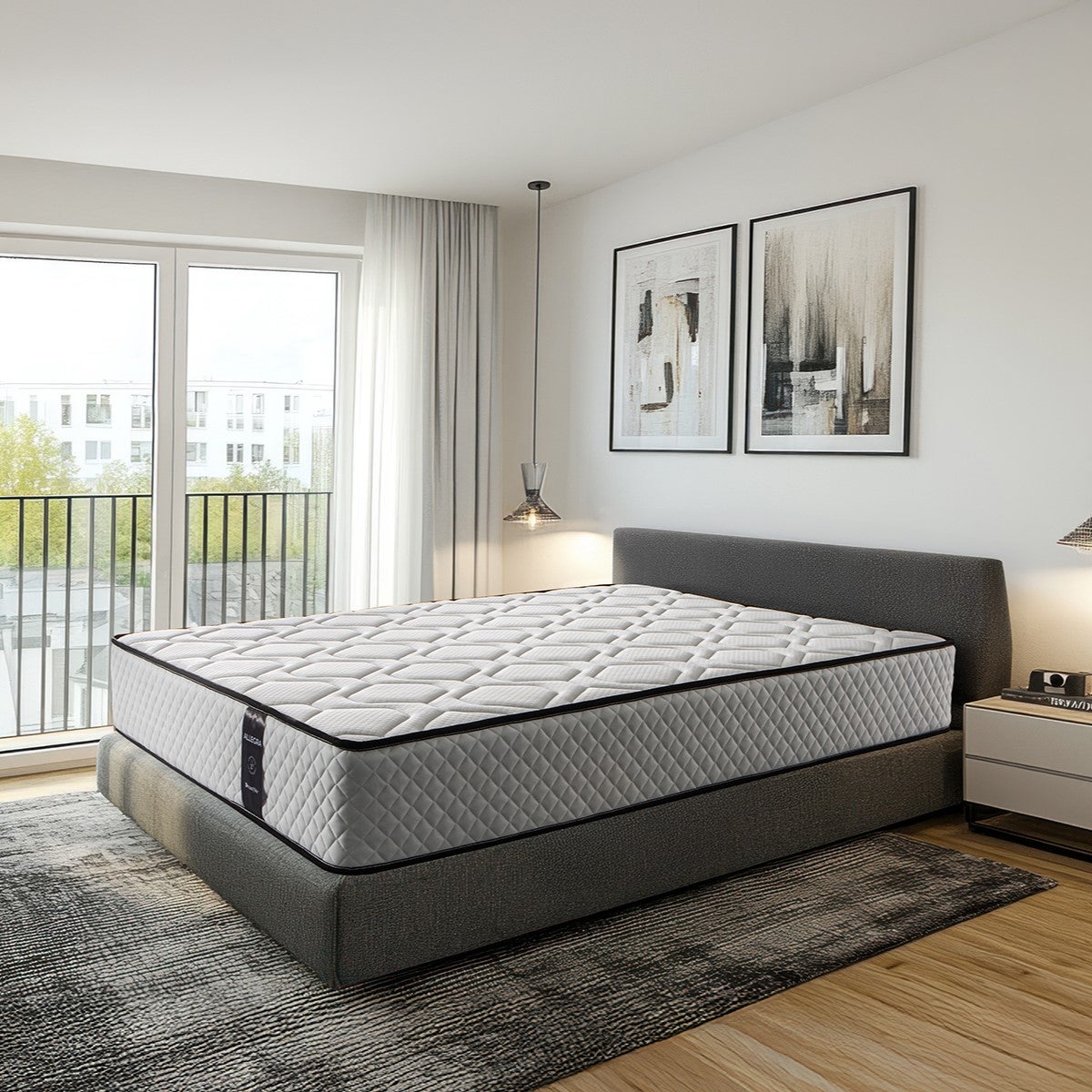 Matelas à ressorts ensachés 200x200 cm Allegra - Face Hiver/Été ...