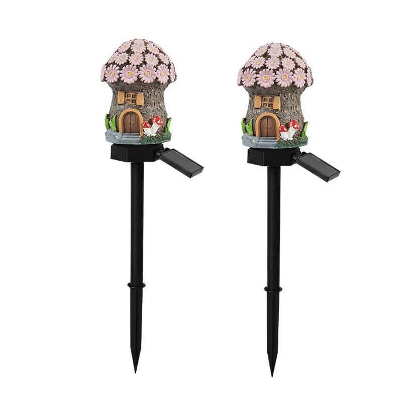 Maison de jardin féerique en forme de champignon, 2 pièces, lampe ...