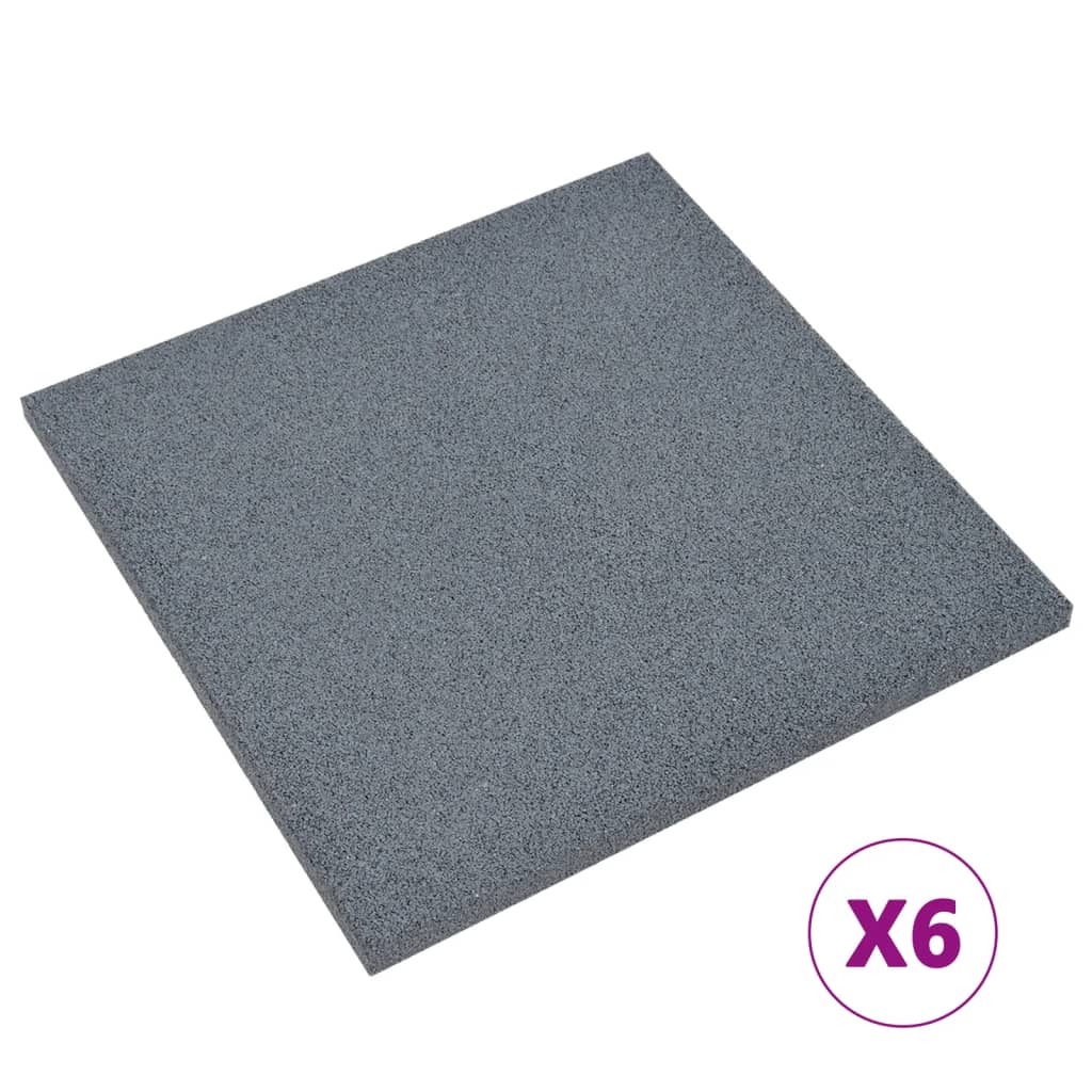 Carreaux de protection antichoc 6pcs Caoutchouc 50x50x3 cm Gris | Leroy ...
