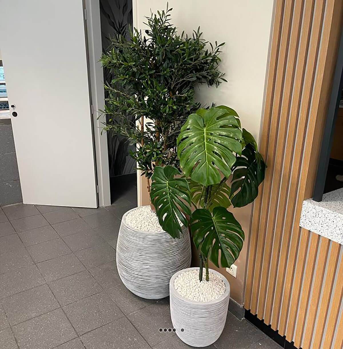Monstera deliciosa artificielle, sur pied, en pot H 120 cm, D 65 cm ...