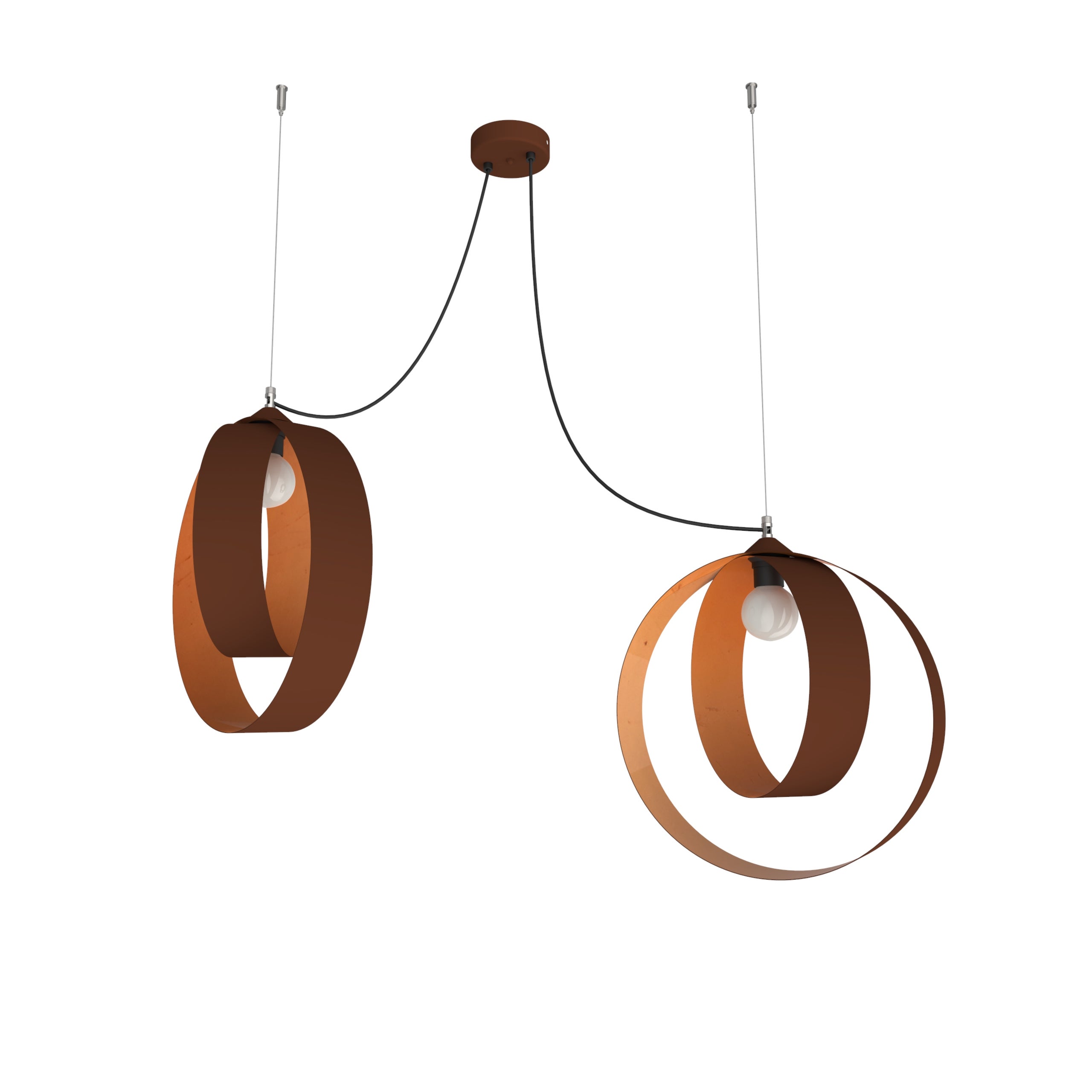 LUMICOM | SHELL Suspension, 2X E27, max 42W, métal, corten feuille de ...