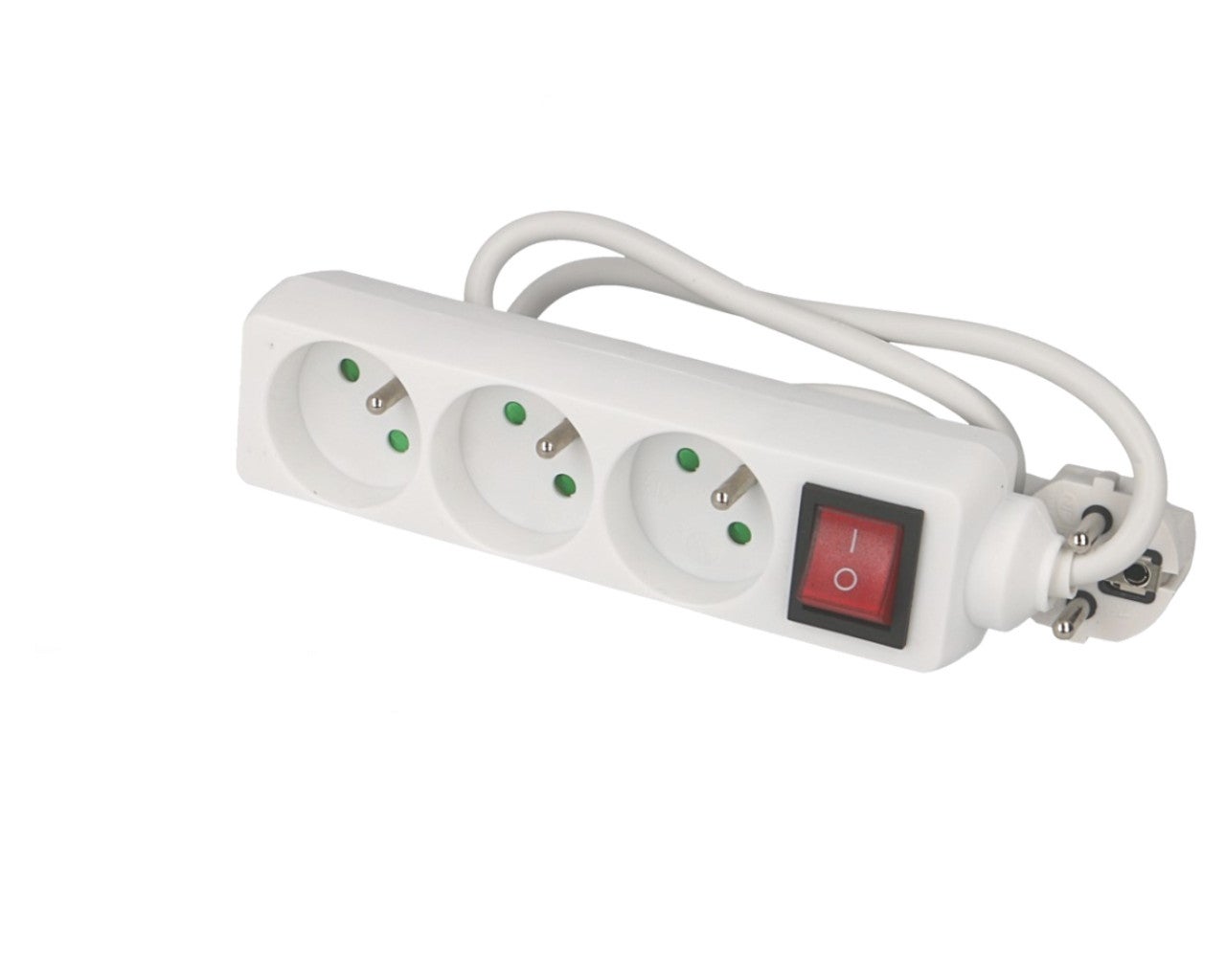 Multiprise 3 prises avec câble 1m avec interrupteur Eur'ohm | Leroy Merlin