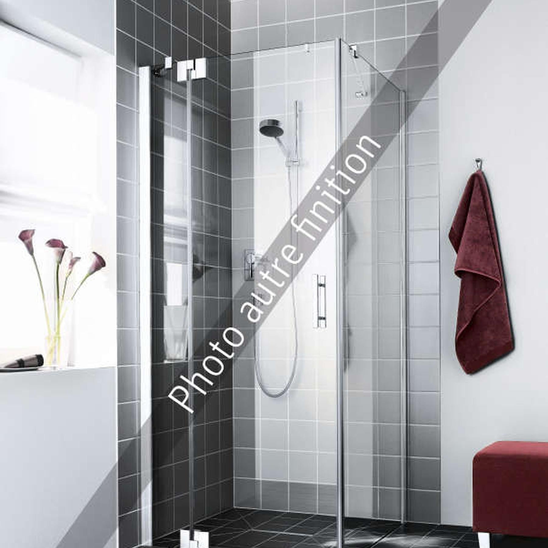 Paroi de douche pivotante largeur 123 cm hauteur 200 cm profilé argent ...