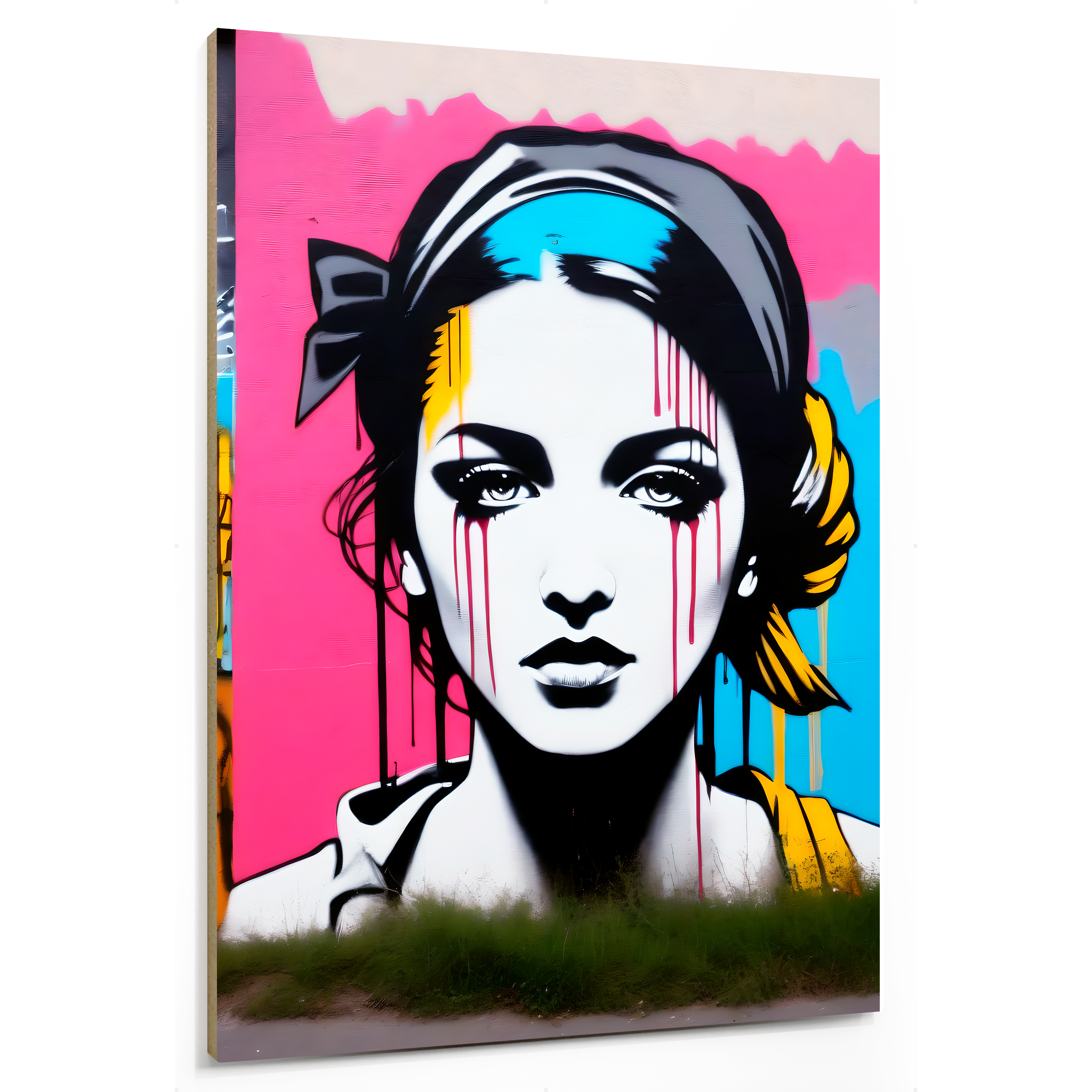 Tableau déco Graffiti Mur Femme - Art Urbain - 18x24 cm | Leroy Merlin