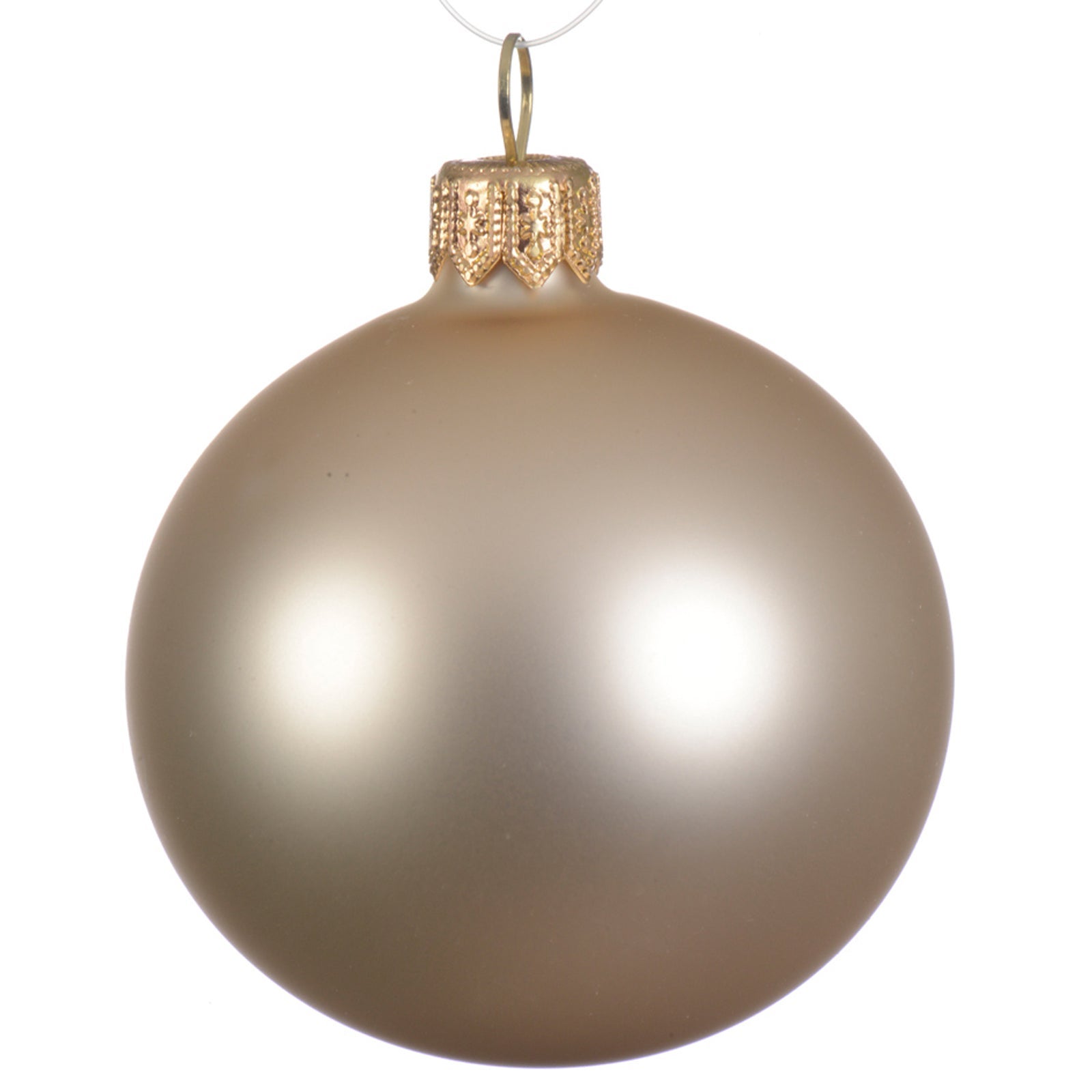 Boules de Noël en verre décoré opaque de couleur perle / 4 boules de 10 ...