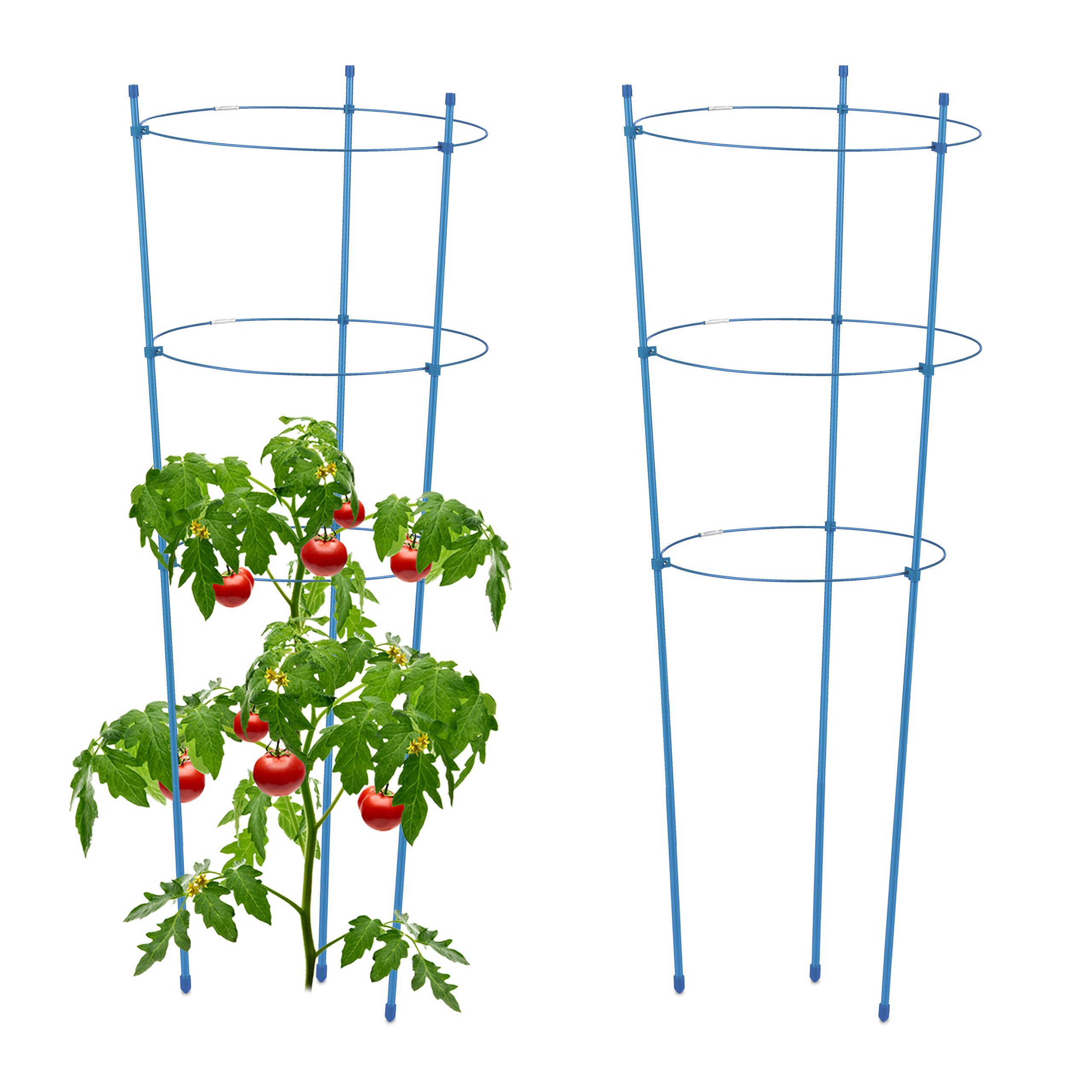 Tuteur pour tomates, plantes grimpantes, lot de 2, métal & plastique, 3 ...