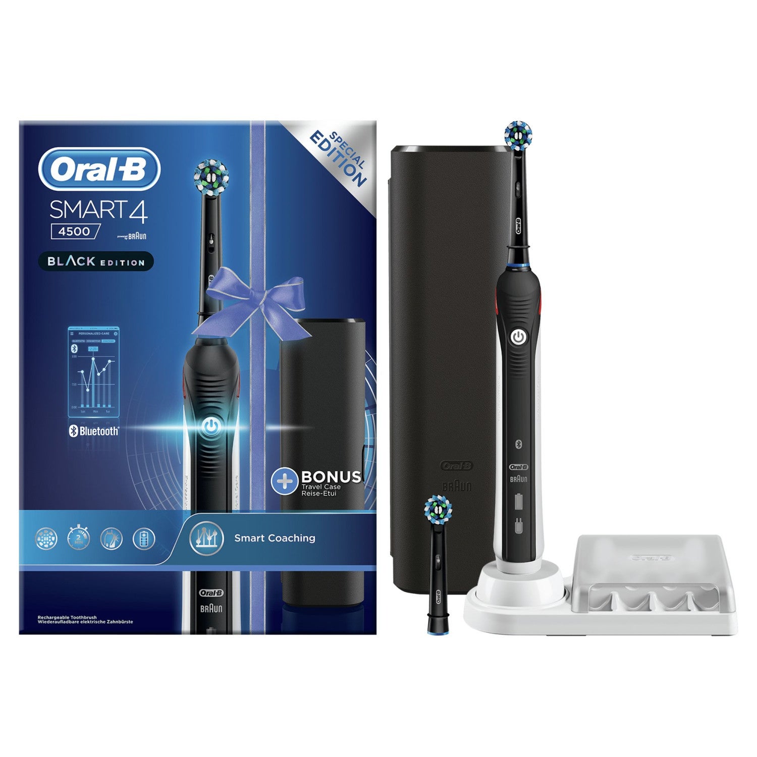 Oral-B Smart 4 4500 Spazzolino Elettrico Black Edition Adulto Nero ...