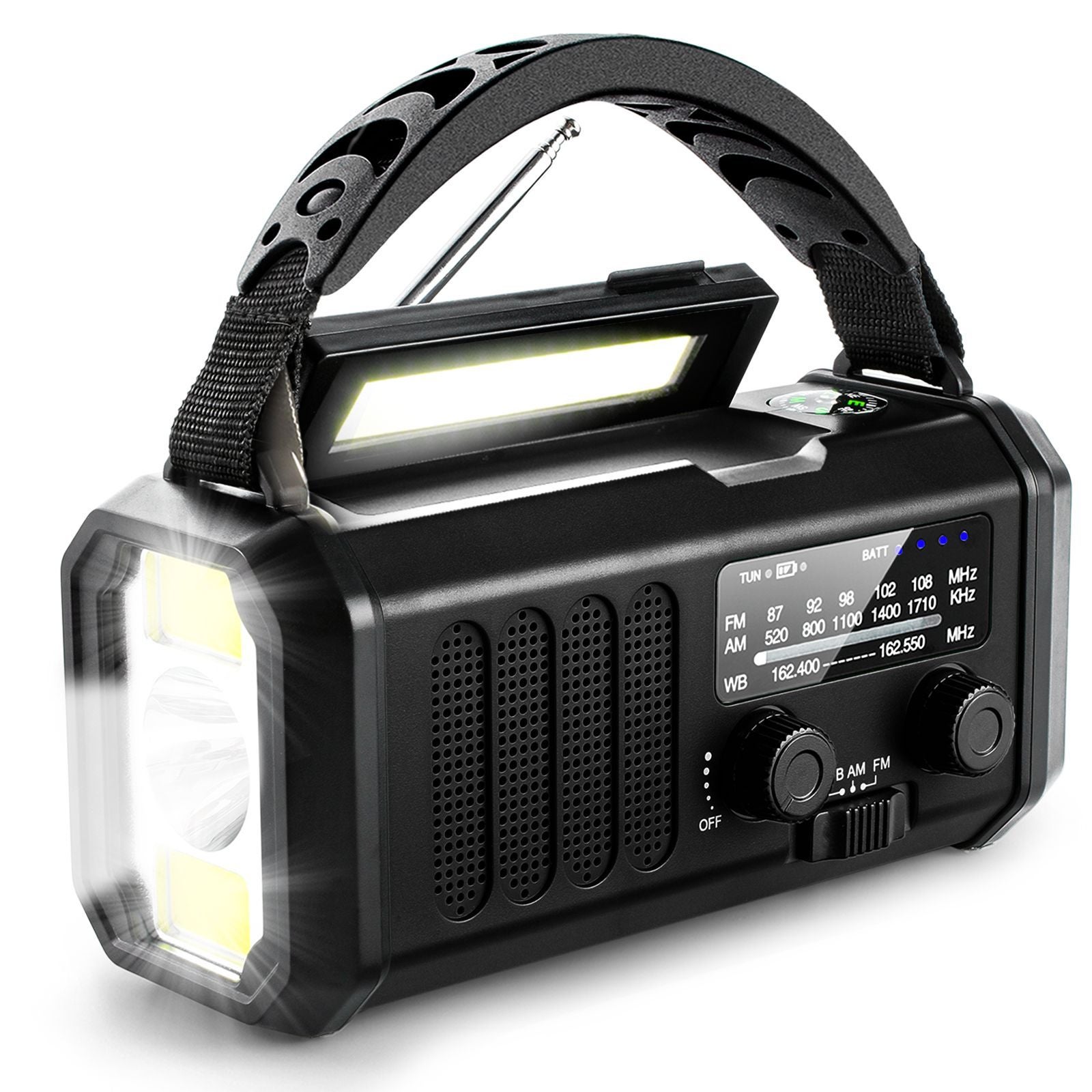 Radio de emergencia - Solar de cuerda - 10,000 mAh - Banco de energía ...