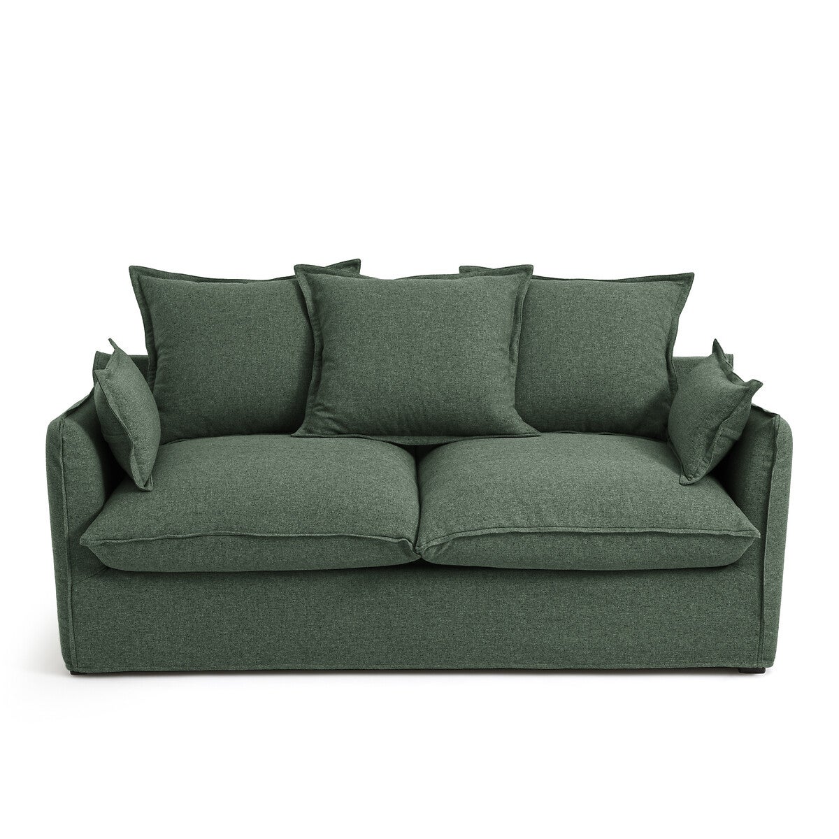 Canapé convertible 14 cm, 3 places polyester, Odna - Vert forêt - 3 ...