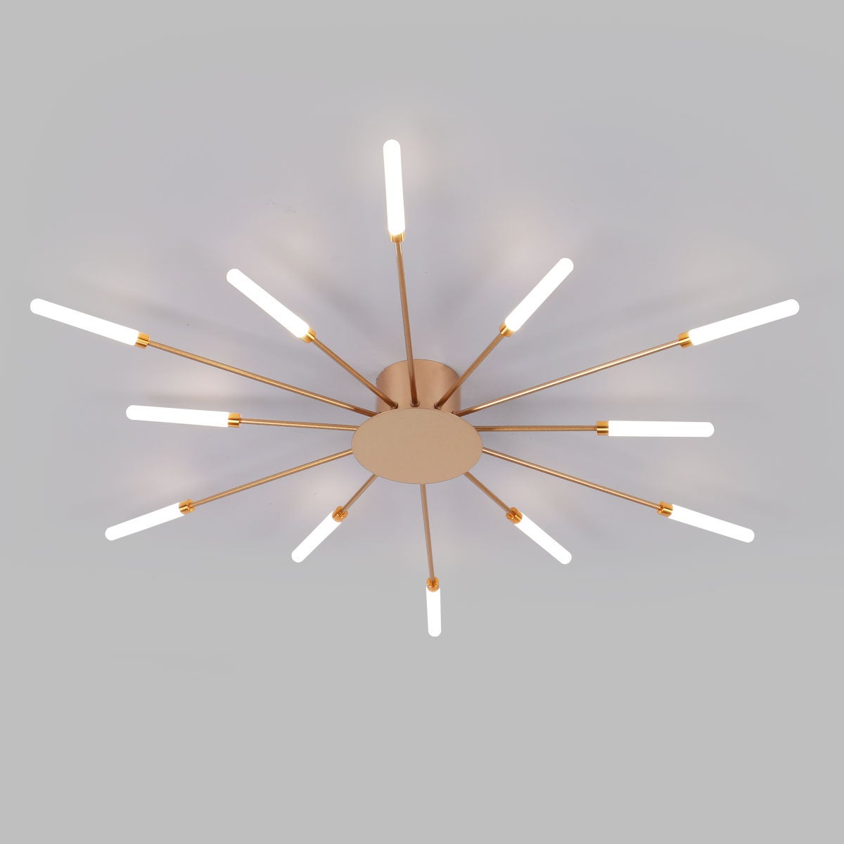 COMELY Plafón LED Moderno Dorado 12 Luces, Lámpara de Techo Semi ...