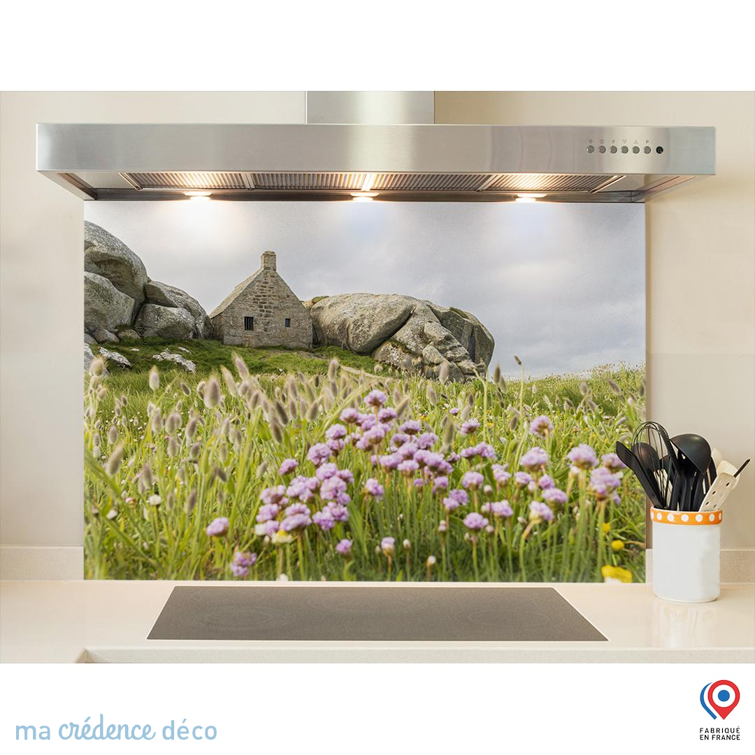Crédence cuisine fond de hotte Kerlouan Meneham - Verre trempé - L 70 ...
