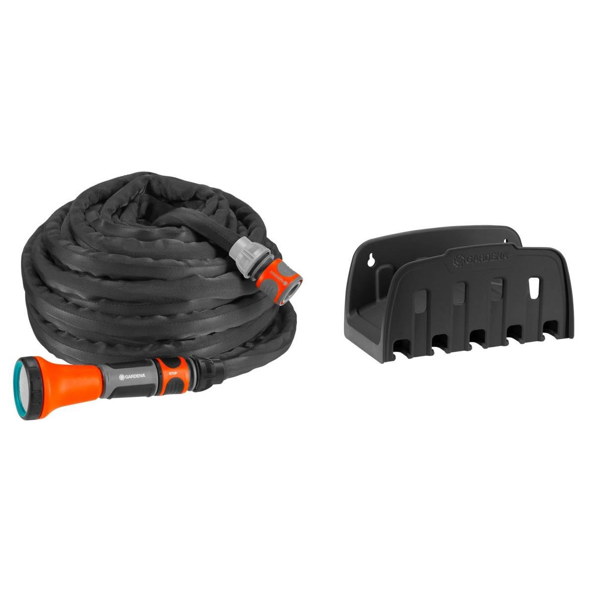 Kit tuyau d'arrosage textile Liano™ 15 m avec support mural | Leroy Merlin