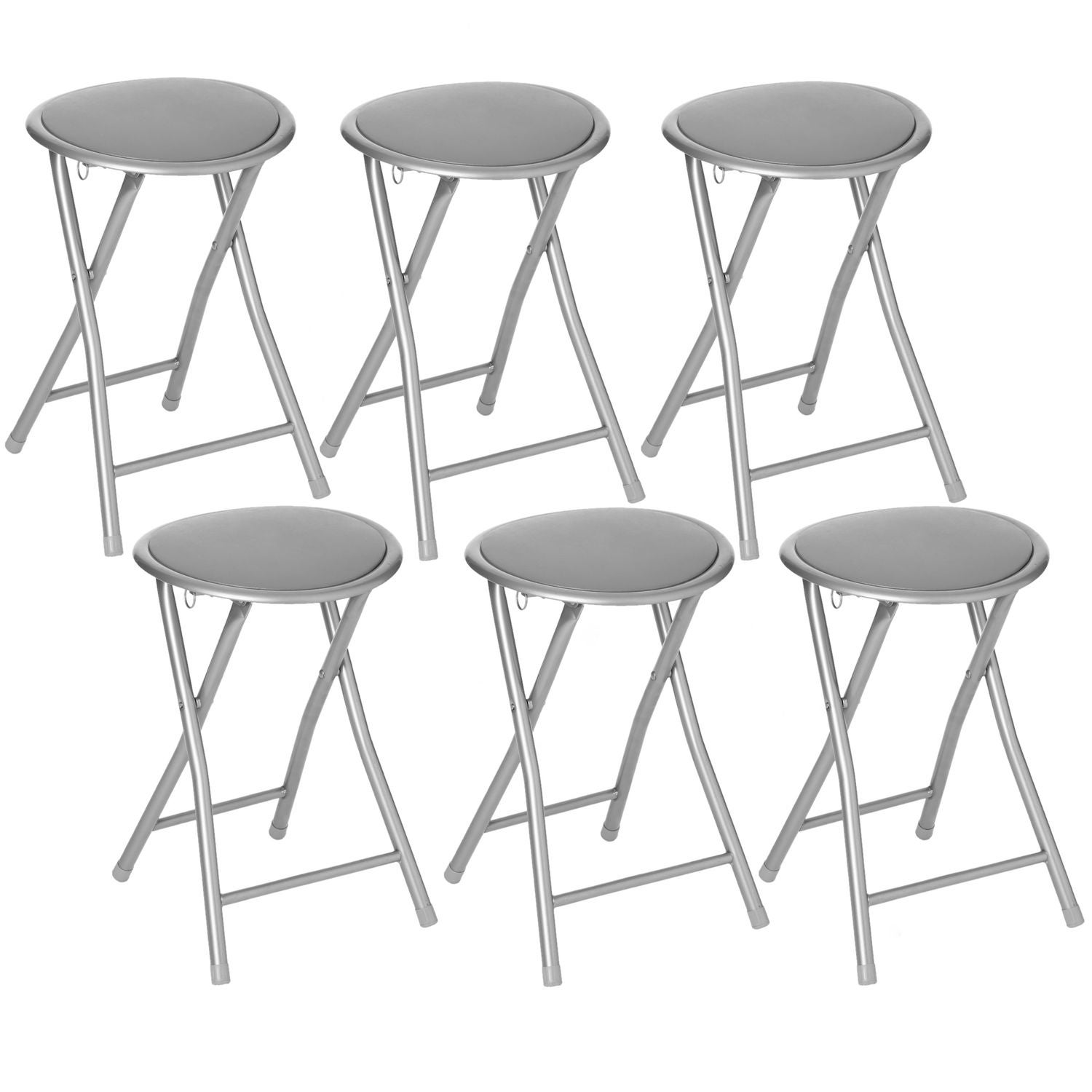 Lot de 6 Tabourets pliants en PVC - Gris | Leroy Merlin
