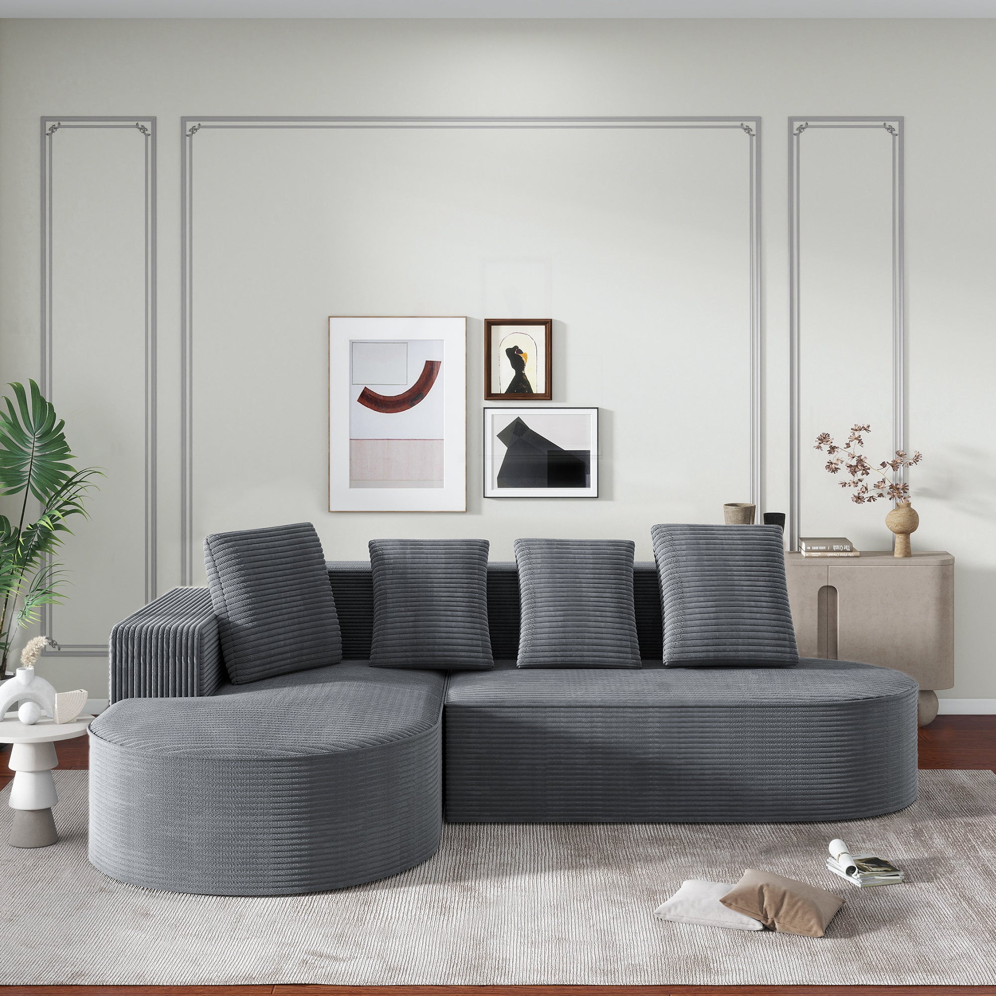 Canapé modulable combiné - design moderne avec méridienne en L et ...
