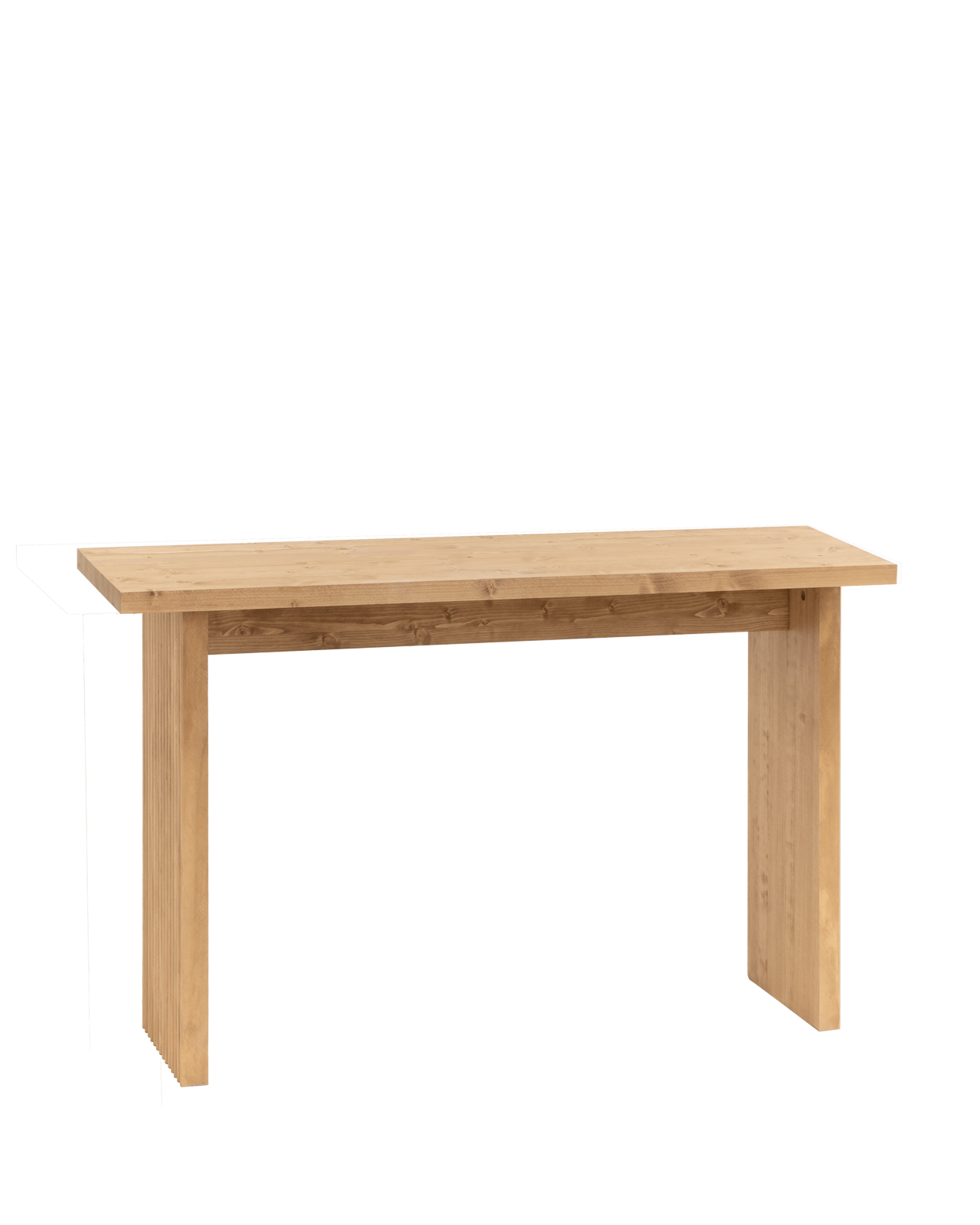 Consola de madera maciza en tono roble medio de 120x80cm - BALI | Leroy ...