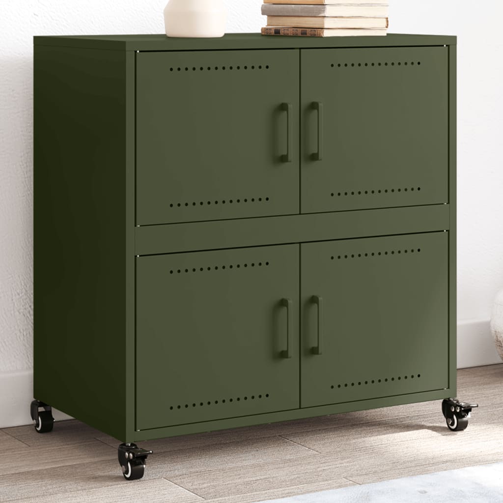 Buffet vert olive 68,5x39x72 cm acier laminé à froid | Leroy Merlin