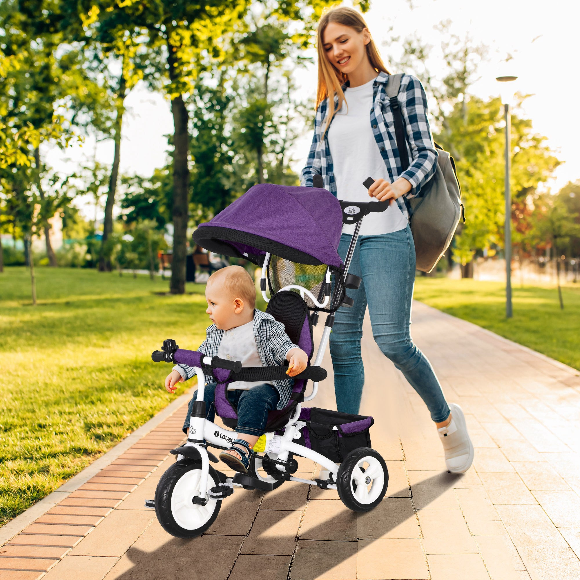 Design Tricycle évolutif pour enfants +12 mois avec auvent pliant ...