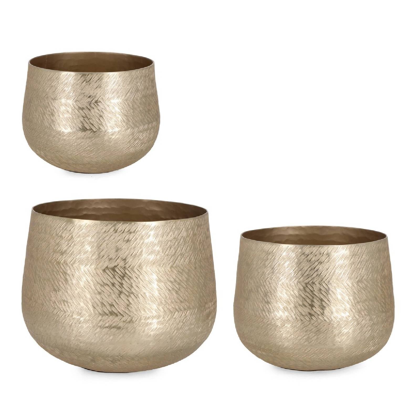 Vase décoratif "Clamp" en métal artisanal, lot de 3 pièces Couleur : Or ...