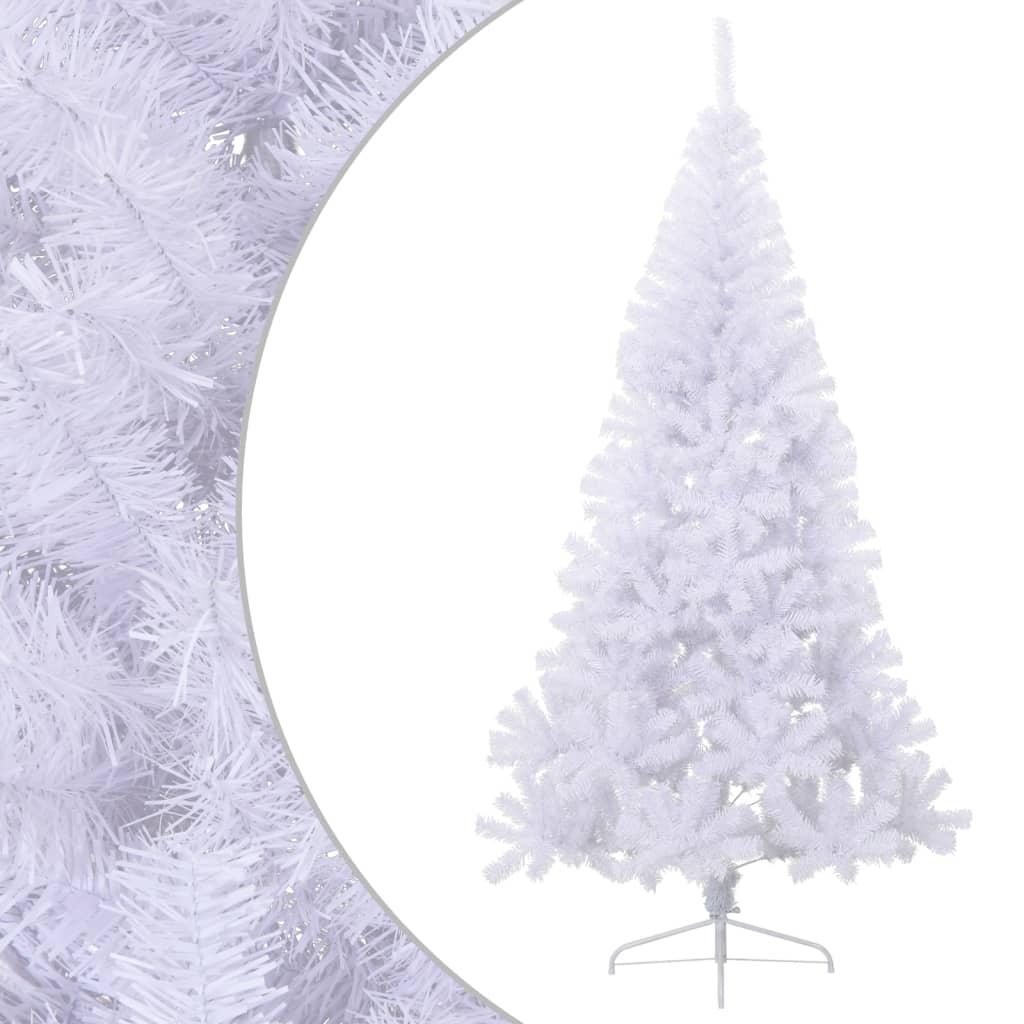 Sapin de No?l artificiel moitié avec support blanc 180 cm PVC | Leroy Merlin