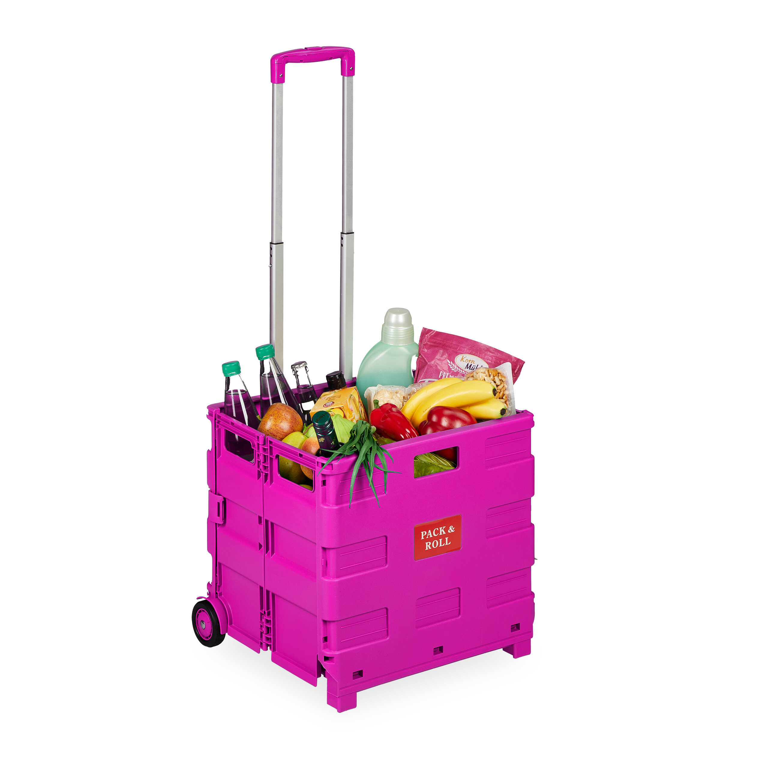 Carro de la Compra Plegable, Carrito de Transporte con Ruedas y Asa ...