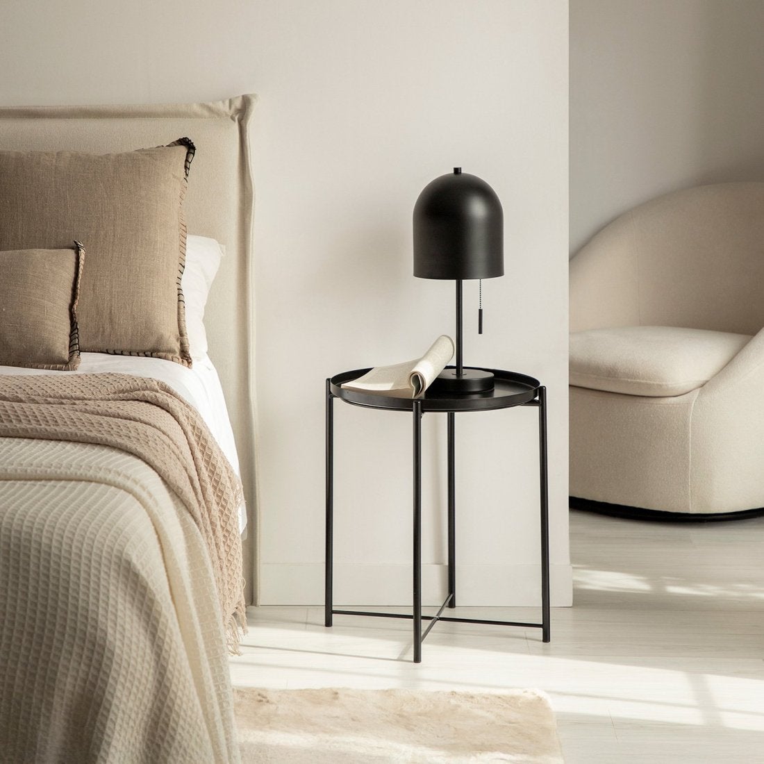 Pack 2 mesitas de noche metal negro 42 x 52 cm | Leroy Merlin