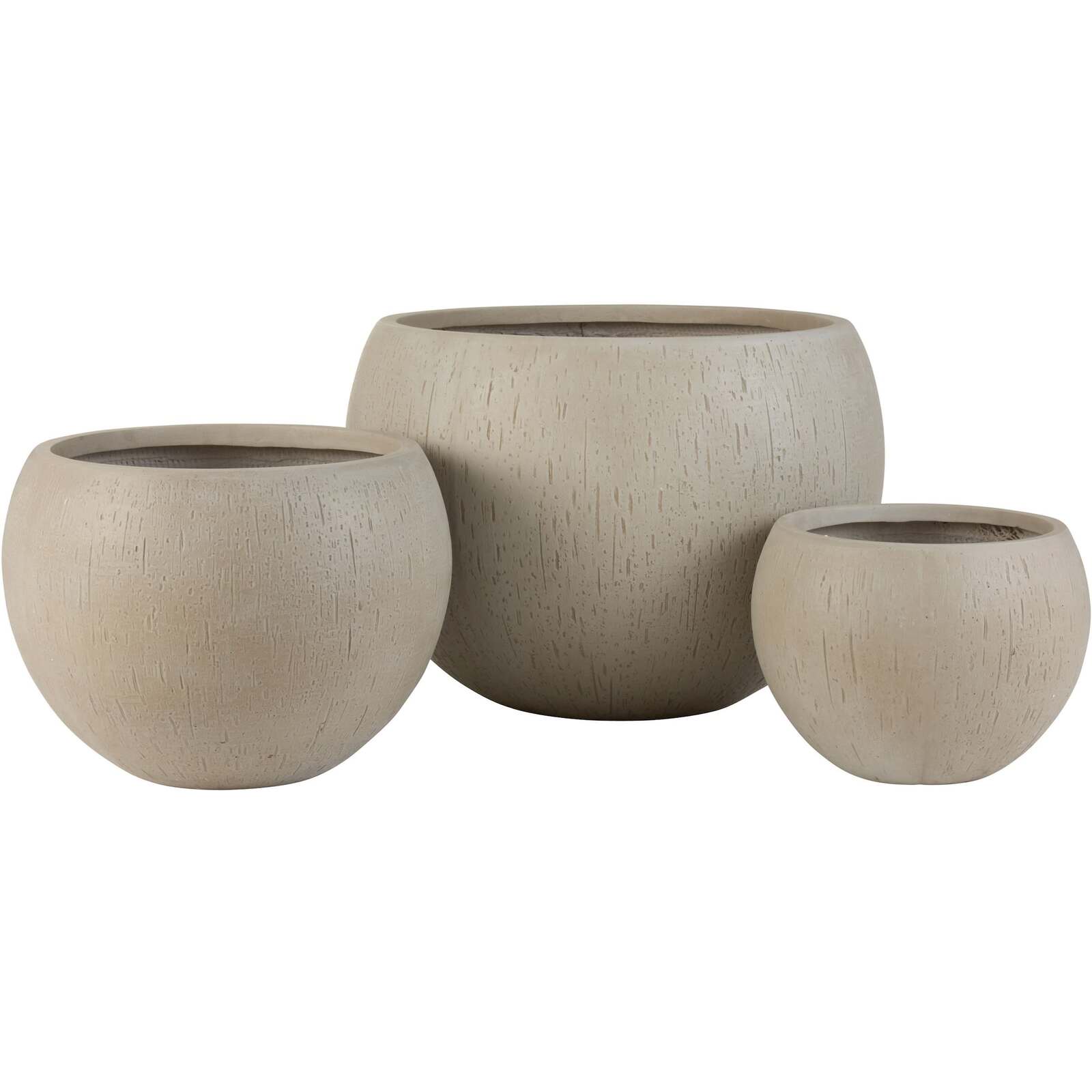 Cache-pots d'Extérieur Rond en Finition Crème Texturée 55,5 x 55,5 x 39 ...