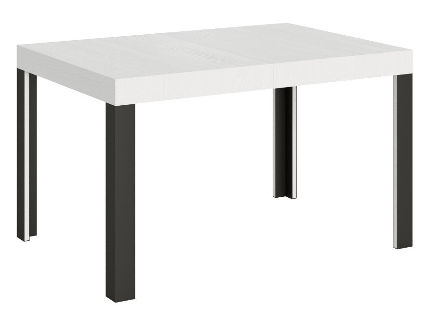 Mesa extensible de madera con 4 patas de madera y acero antracita Liva ...