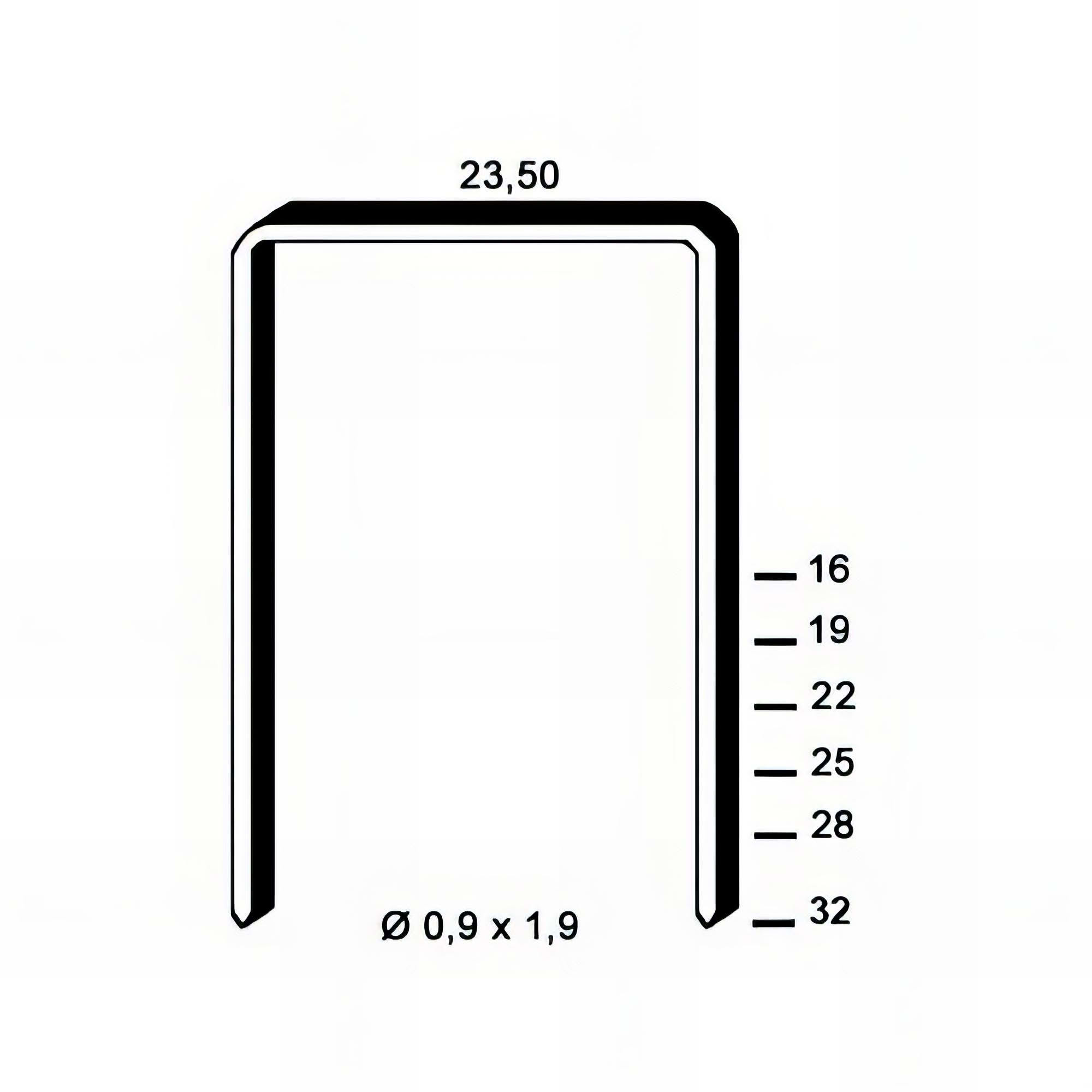 10 000 agrafes cuivrées JK590-19 - 23,5 x 19 x D. 0,9 x 1,9 mm - 400517 ...
