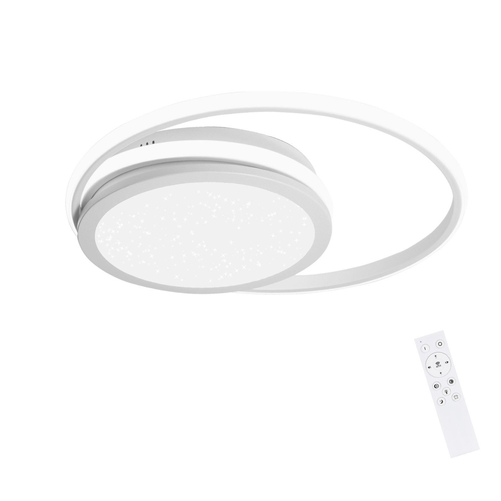ZMH Plafoniera LED moderna a 2 anelli 56W con stella e telecomando ...