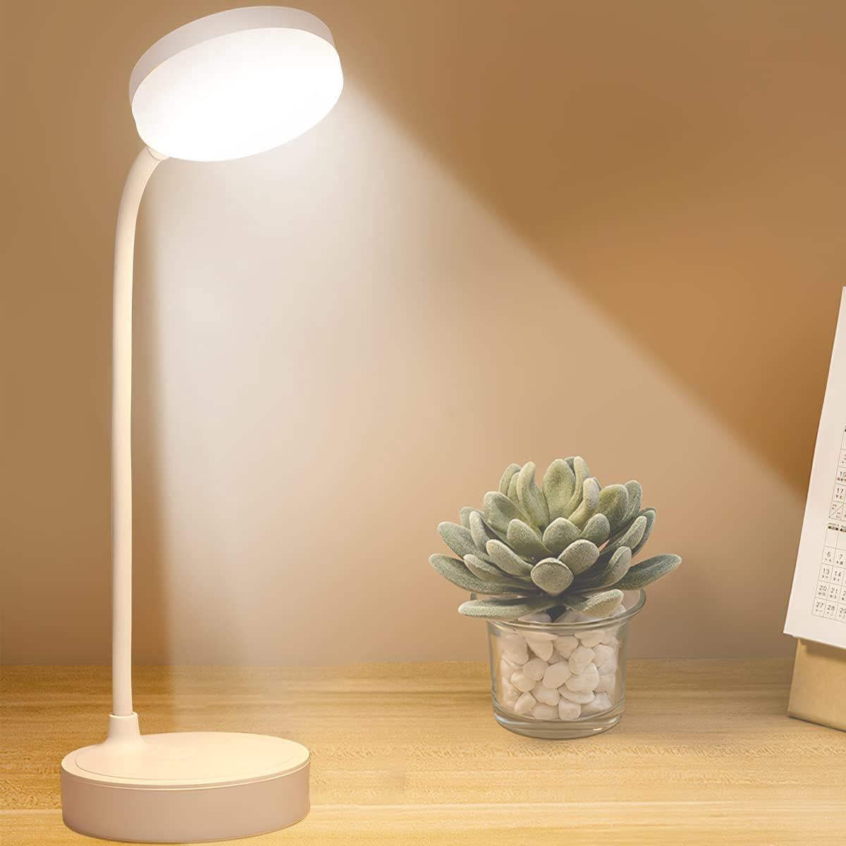 Petite lampe de bureau rechargeable USB, 3 modes de couleur, protection ...