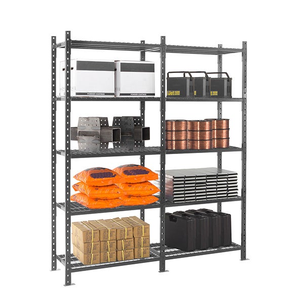 Rayonnage à tablettes grillagées : norme sprinkler - 5 niveaux - Module ...